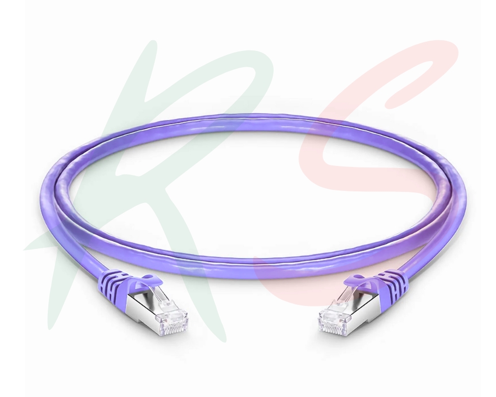 RS CAT6A Patch Cable AWG26 FTP Purple 1.5m - Rapid Electronics